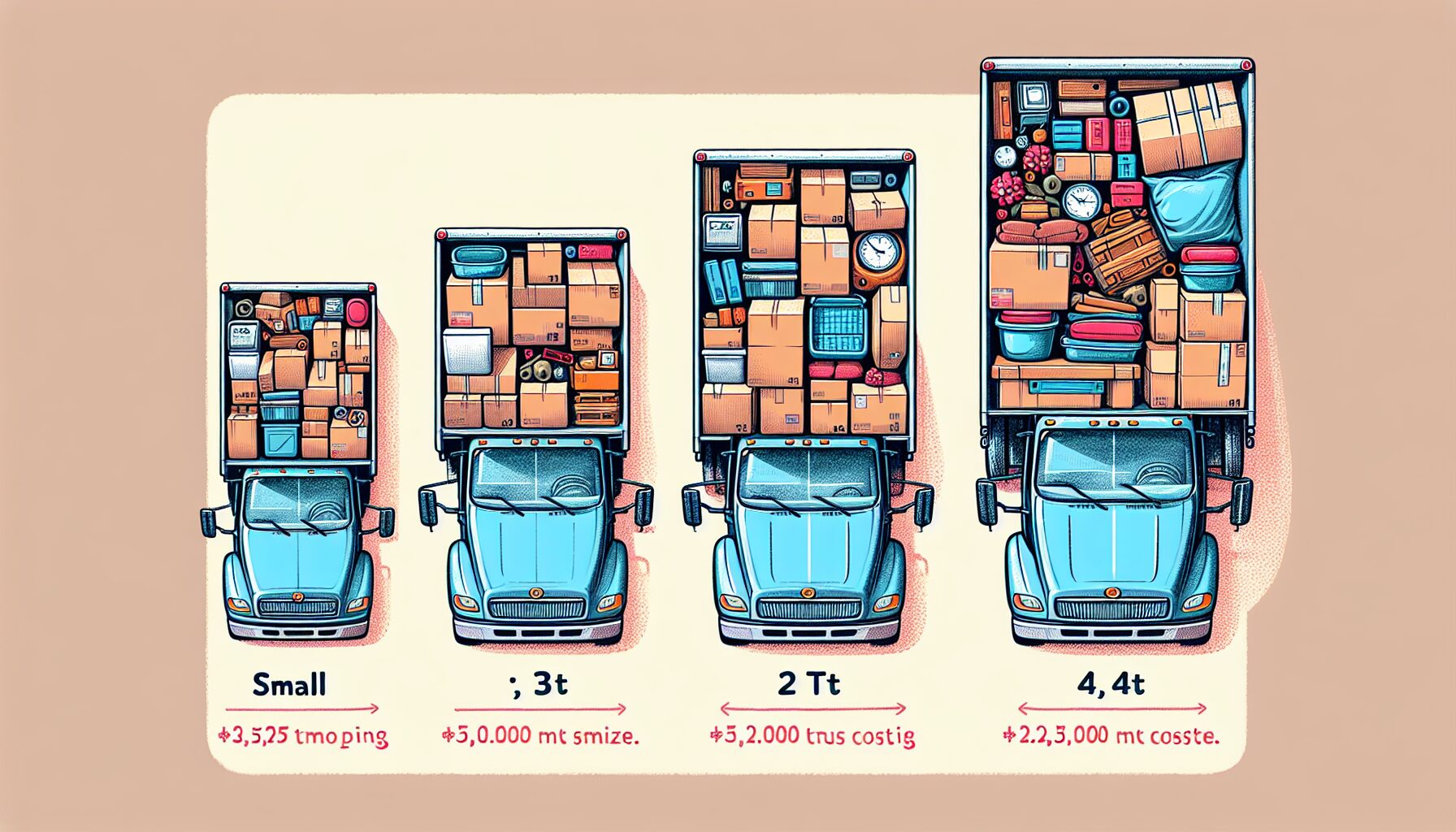 トラックサイズ（2t、3t、4t）で変わる引越し見積もり費用を徹底比較！